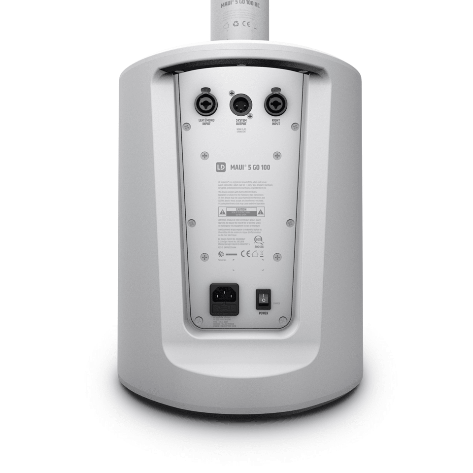 White Ultra-portable Battery-powered Column PA System - 3200 mAh ...